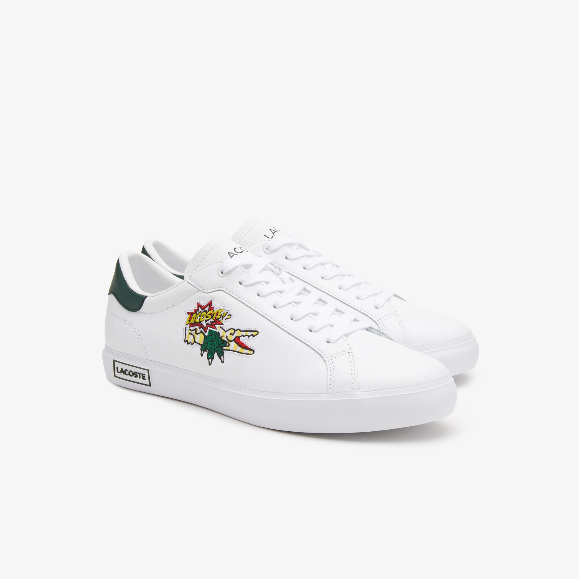 남성 라코스테 파워코트 가죽 스니커즈 신발 New 2023 Lacoste