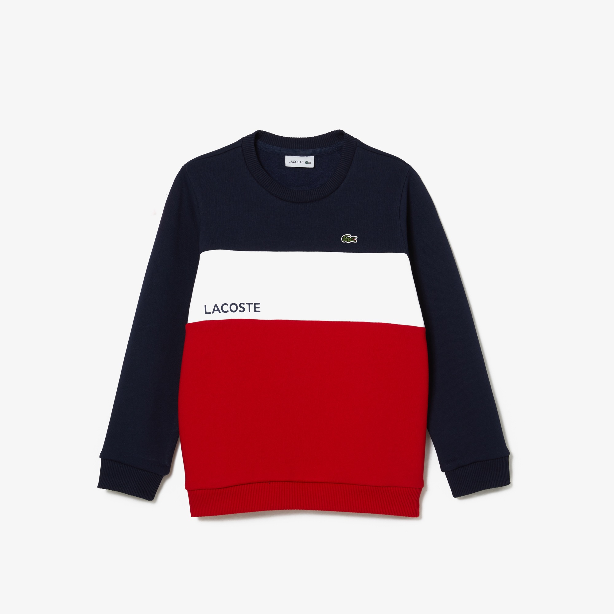 키즈 남아용 라코스테 레터링 크루넥 스웻셔츠 라코스테 논스톱 New 2022 Lacoste